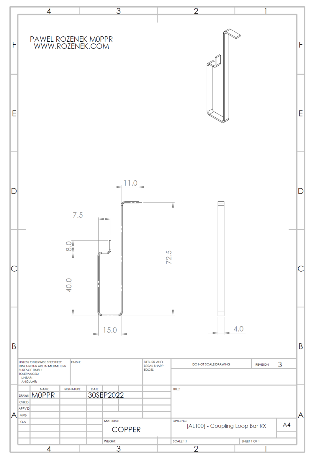 [AL100] – Coupling Loop Bar RX – rozenek.com